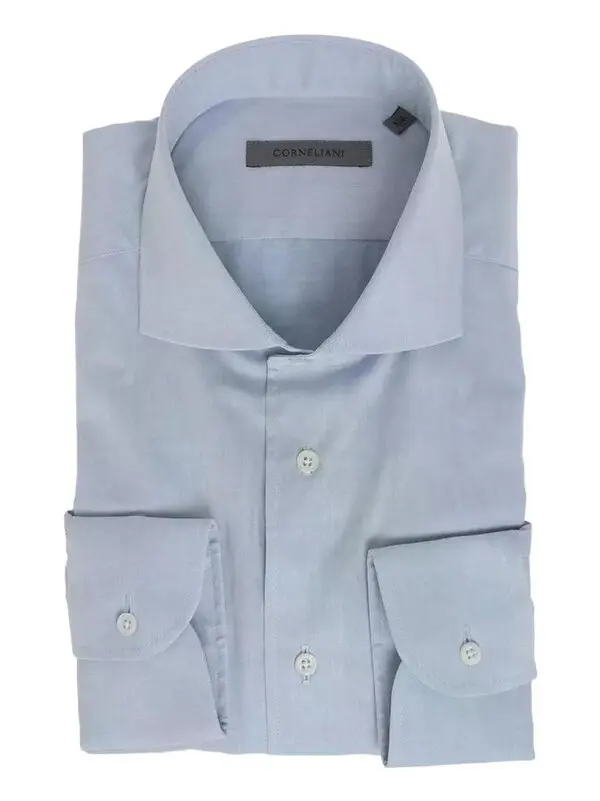 Corneliani French-collar Poplin Shirt - Blue
