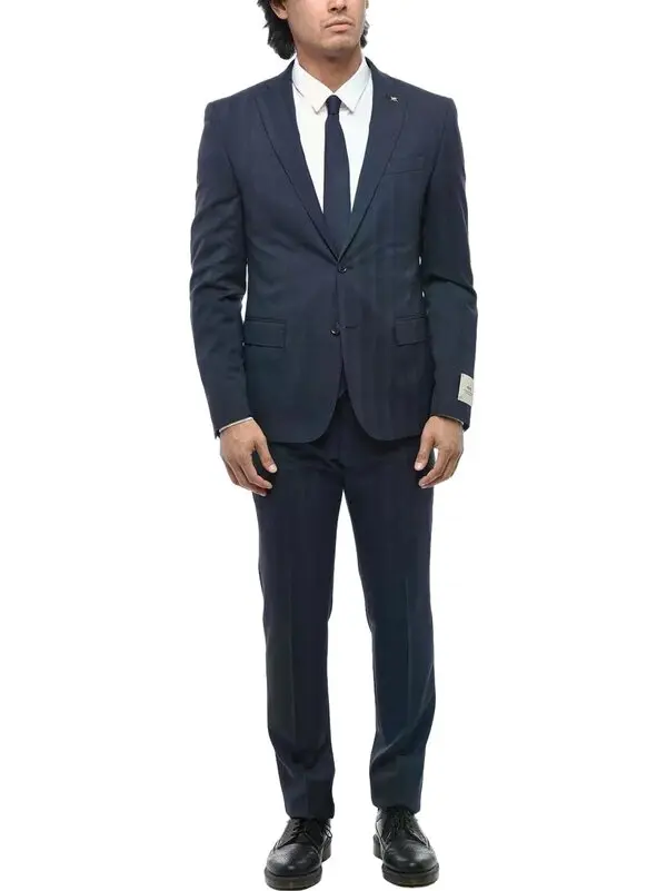 Corneliani Single-breasted Wool Suit - Blue