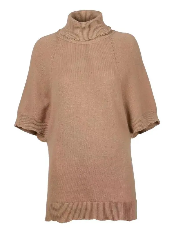 Valentino Garavani Distressed Detail Roll Neck Sweater - Neutrals