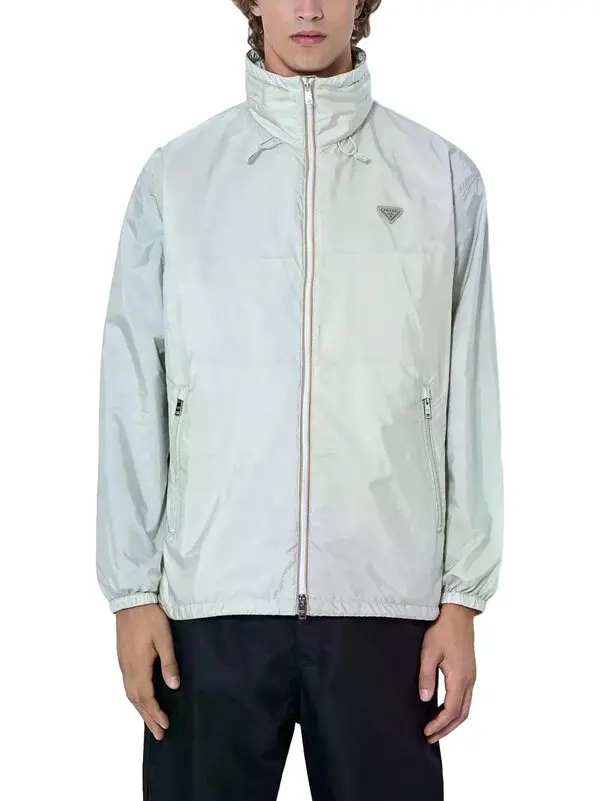 Prada Re-nylon Zip-up Jacket With Hood - Neutrals