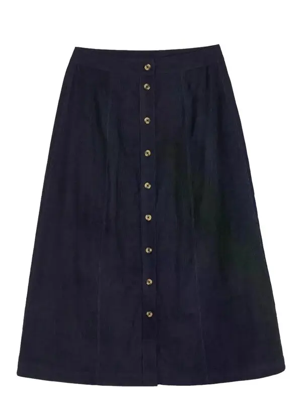 Chinti & Parker Midi Button-front A-line Skirt - Blue