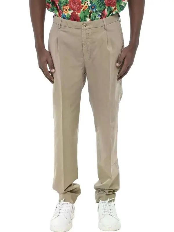 Incotex Pleated Tapered Trousers - Neutrals