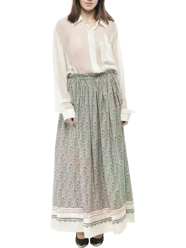 Pero Floral-print Ruffled Maxi Skirt - Neutrals