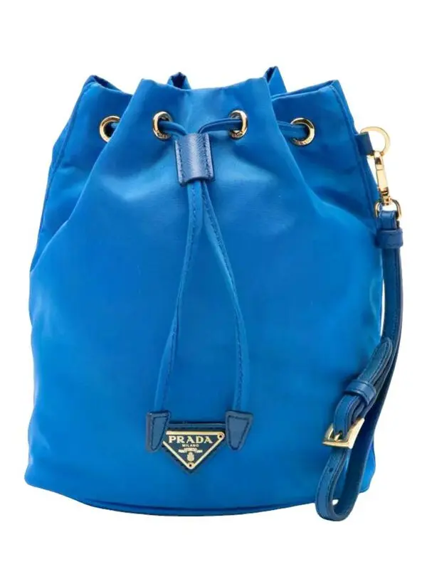 Prada Tessuto Drawstring Pouch - Blue