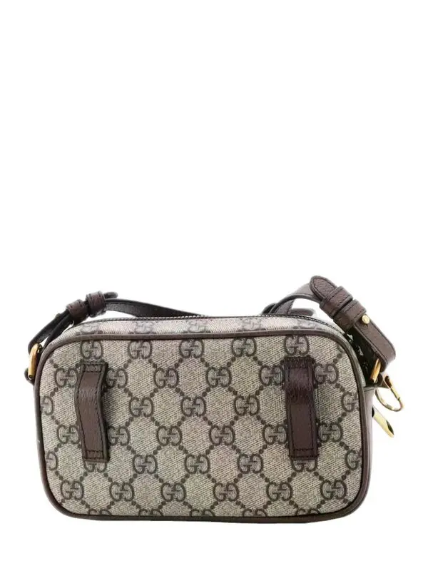 Gucci Ophidia Front Pocket Convertible Belt Bag Gg Coated Canvas With Leather Mini Shoulder Bag - Brown