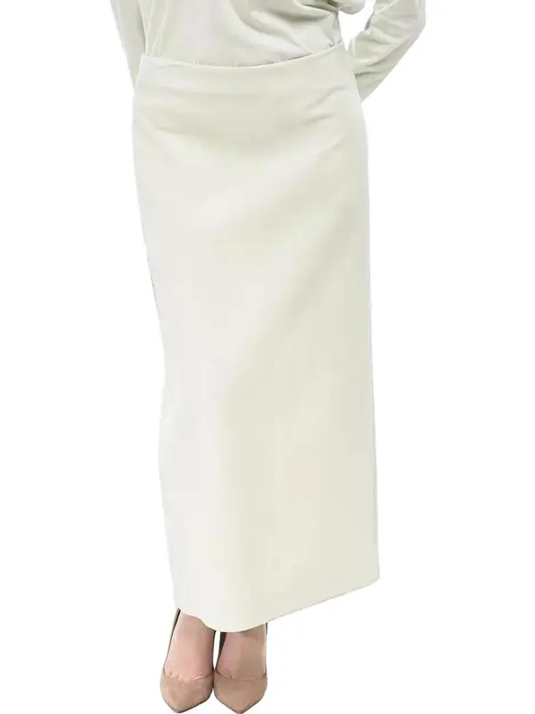 SUPER BLOND A-line Maxi Skirt With Side Slit - Neutrals