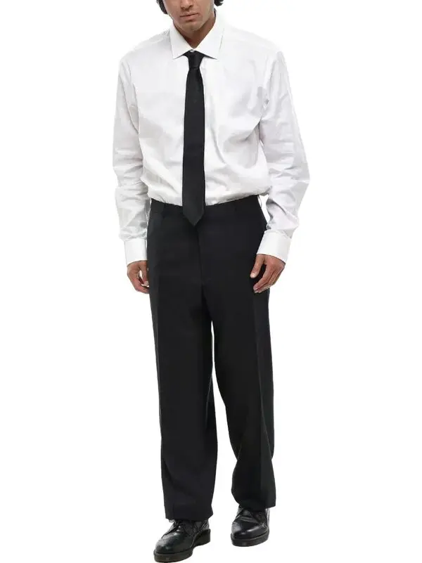 Corneliani Virgin Wool Pressed Crease Trousers - Blue
