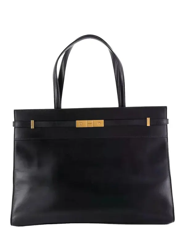 Saint Laurent Manhattan Leather Medium Tote Bag - Black