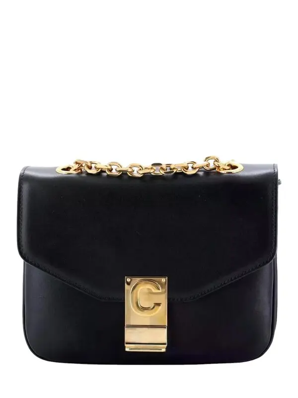Celine C Bag Leather Small Shoulder Bag - Black