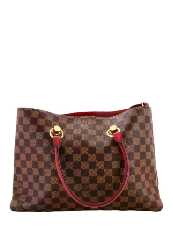 LOUIS VUITTON Damier Riverside Handbag With Leather Tote Bag - Brown