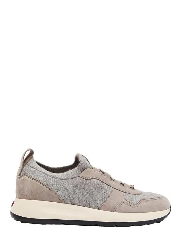 TOD'S Panelled Knit Sneakers - Grey