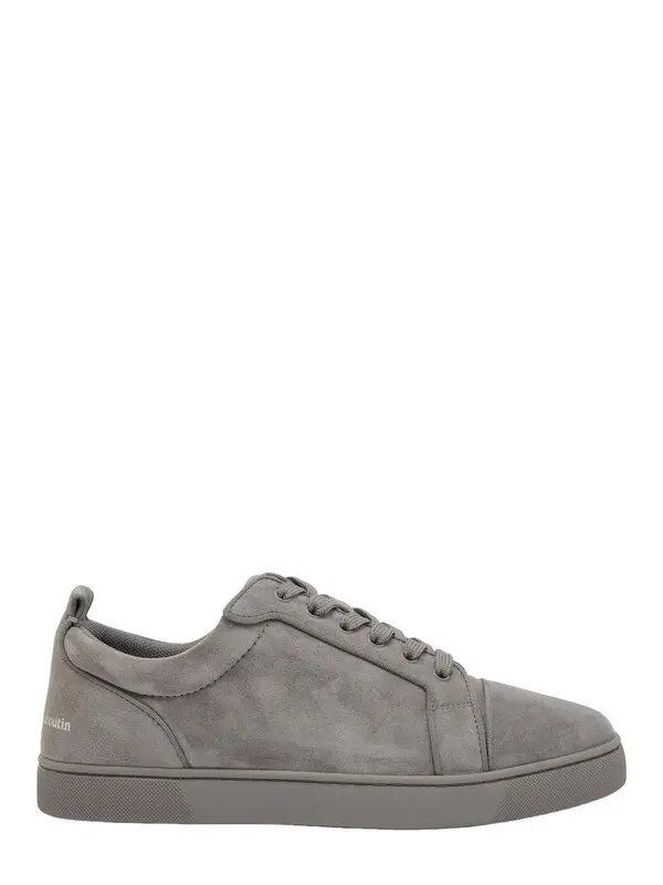 CHRISTIAN LOUBOUTIN Louis Jr Canopy Panelled Velour Sneakers - Grey
