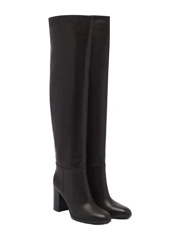 GIANVITO ROSSI Leather Knee-high Boots - Brown