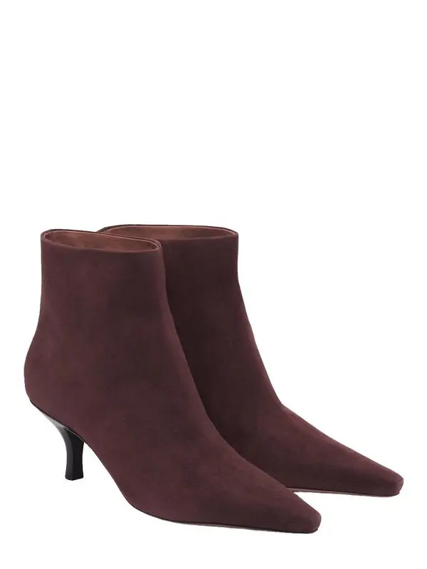 Paris Texas Rose Suede Ankle Boots - Brown