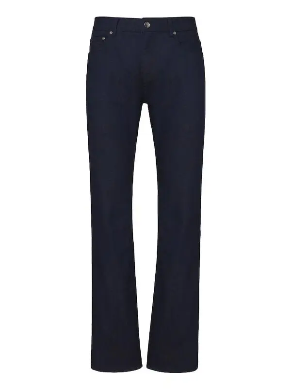Etro Jacquard Cotton-blend Slim Pants - Blue
