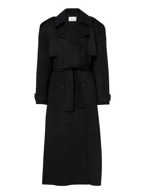 THE FRANKIE SHOP Nikola Padded Wool And Cashmere Trench Coat - Black