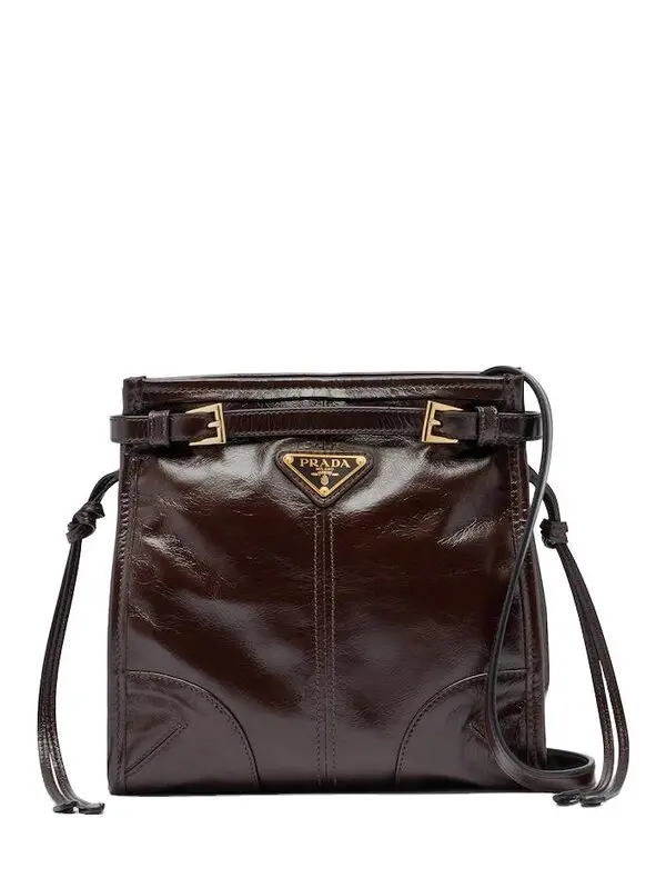 Prada Bonnie Mini Leather Crossbody Bag - Brown