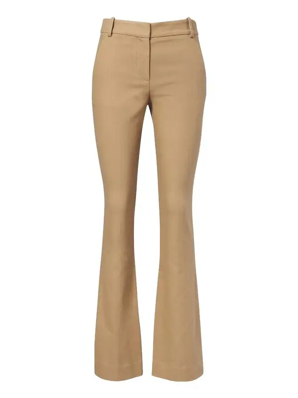 Veronica Beard Corbette Twill Flared Pants - Beige
