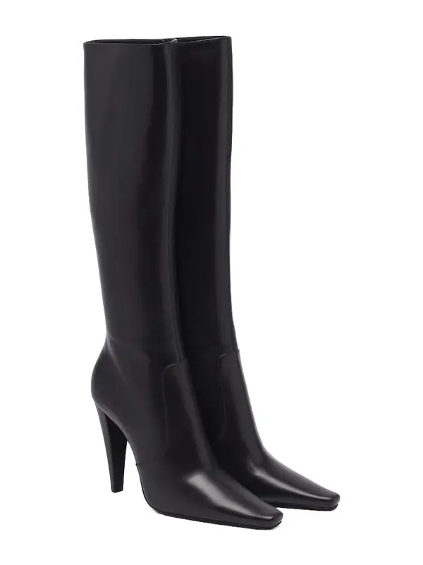 Saint Laurent Leather Knee-high Boots - Black