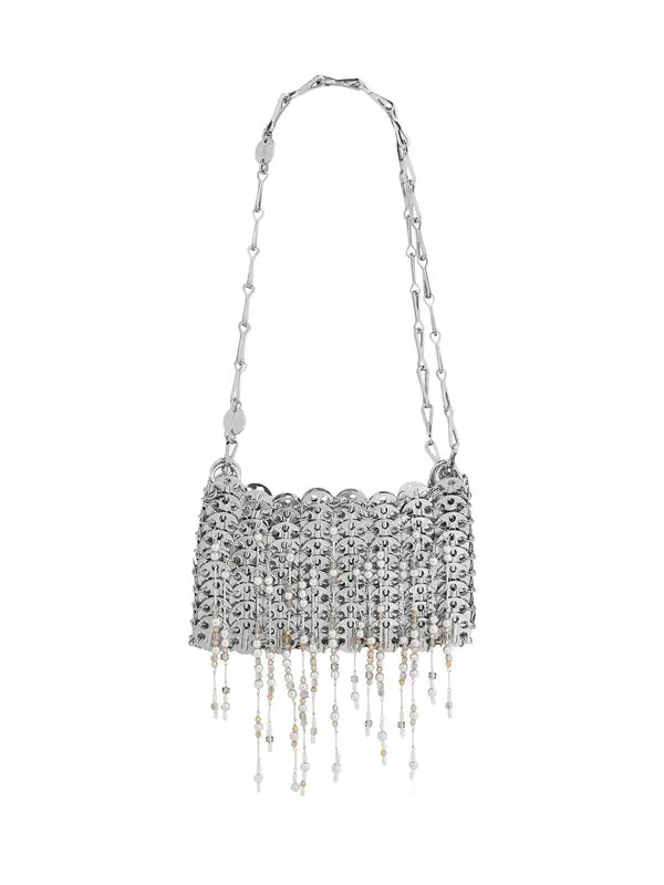 Rabanne Fringed Brass Shoulder Bag - Silver