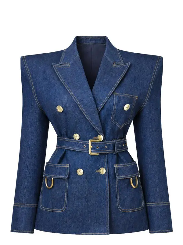 MAUI X LOLITA Deva Denim Box Blazer - Blue