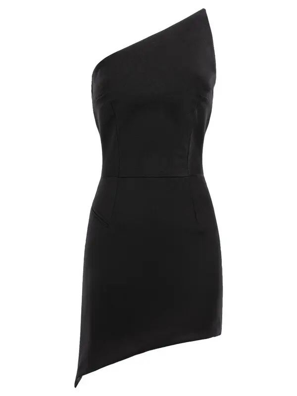 AVENUE N°29 Asymmetric Mini Dress - Black