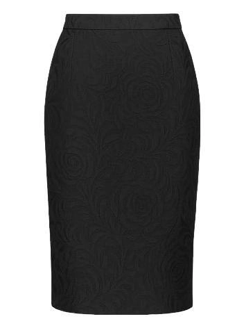 CONQUISTA Brocade Pencil Skirt - Black