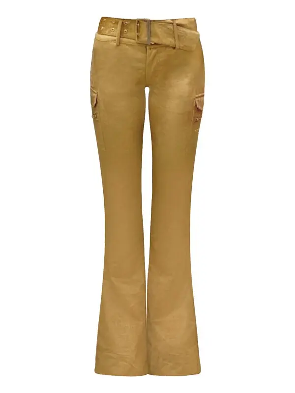 WHY MARY Nemesis' Low Rise Flared Pants - Gold