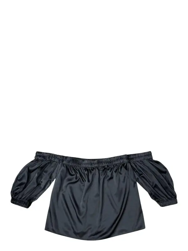 LINDSAY NICHOLAS NEW YORK Silk Off-the-shoulder Top - Black