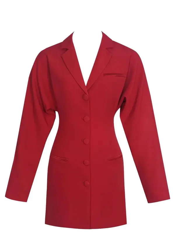 MISS CIRCLE NEW YORK Blythe Cherry Batwing Blazer Mini Dress - Red