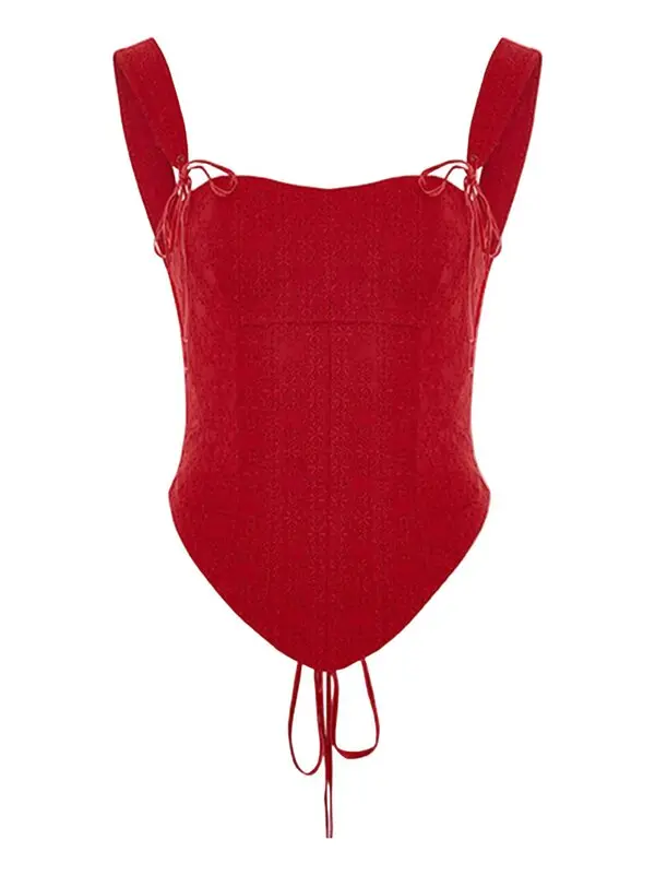 PCFG Embroidered Corset - Red