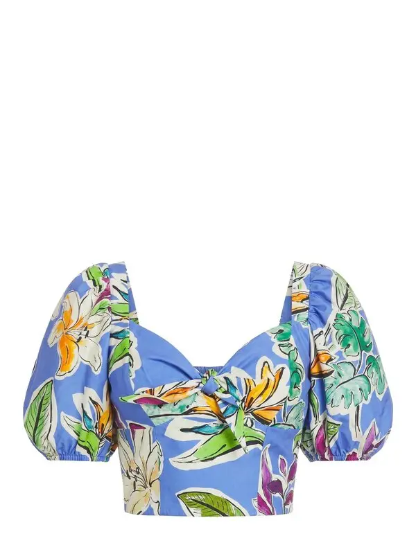 Yumi Kim Clara Top In Tropical Print - Blue