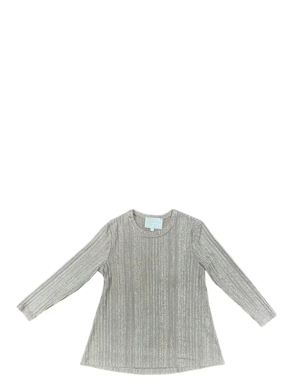 LINDSAY NICHOLAS NEW YORK Laura Crew Neck In Antique Shimmer - Silver