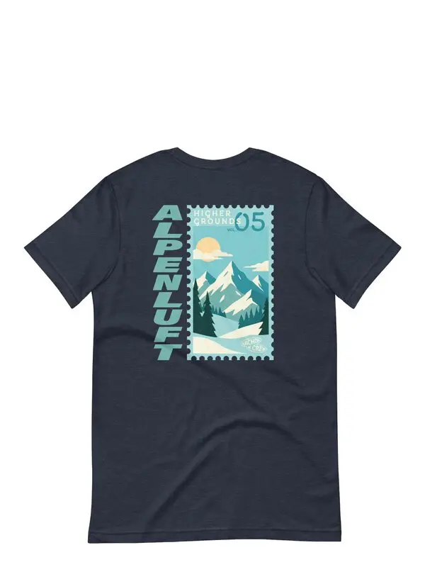 ANCHOR & CREW Navy Higher Grounds Postmark Organic Cotton T-shirt - Blue