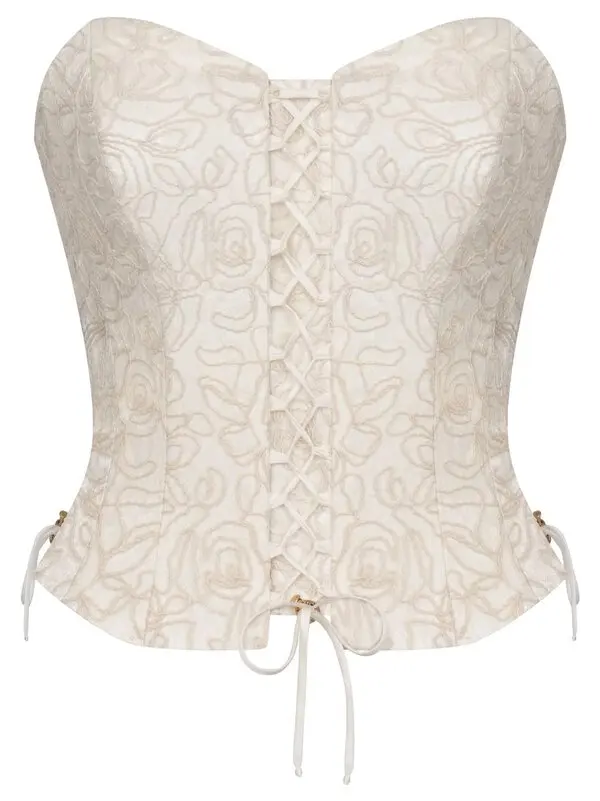ELSAVA Ivory Bloom Corset - White