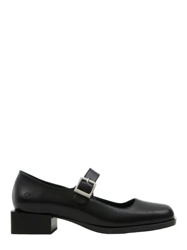 PREV Mary Jane Shoes With Geometric Detailing - Black