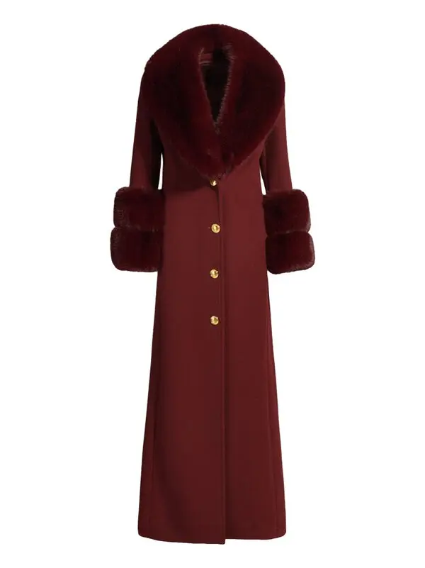 HORTONS ENGLAND Huntington Burgundy Cashmere Coat - Red