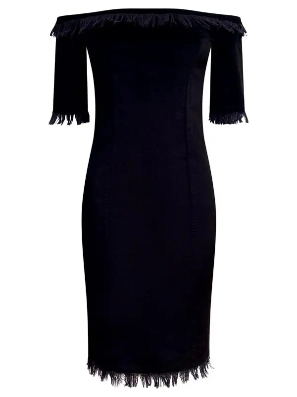 WHY MARY Raise The Bar Boat Neck Velvet Dress - Black