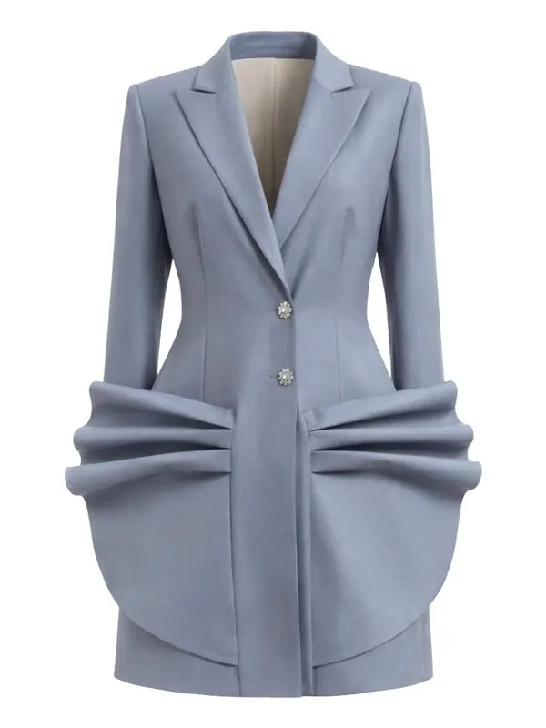 LUMINA ELIGMA Sculptural Blazer Dress - Grey