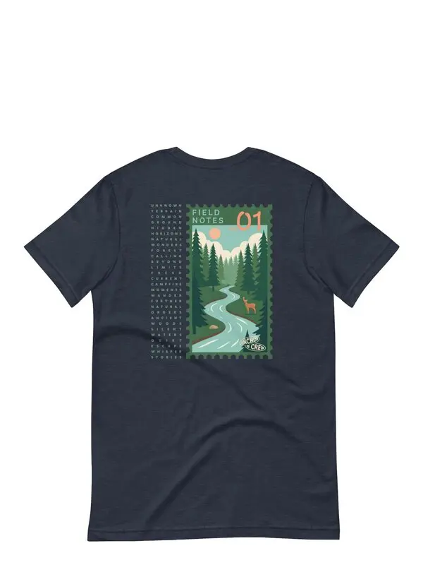 ANCHOR & CREW Organic Cotton "postmark" T-shirt - Blue