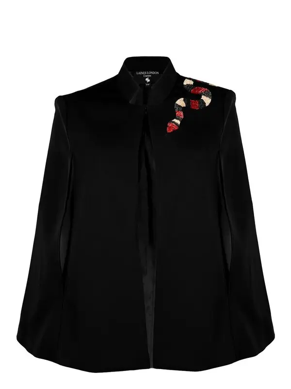 HOUSE OF LAINES LONDON Tailored Cape - Black/red