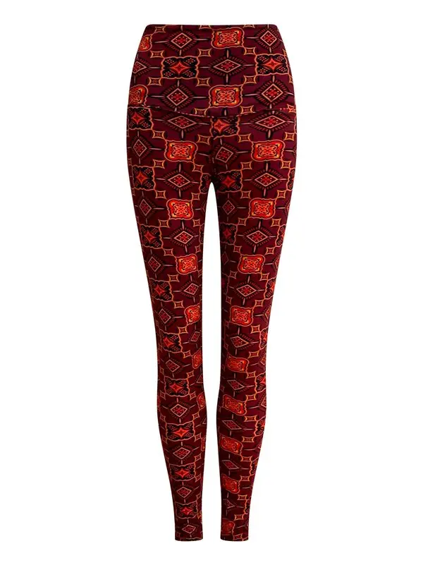 WHY MARY Casablanca Mosaic Printed Leggings - Red