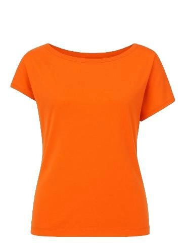 CONQUISTA Boat Neck Top With Asymmetrical Panels - Orange
