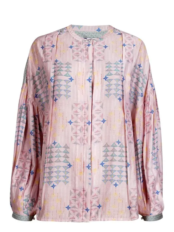 MAISON QALA Joy Box Pleat Blouse - Pink