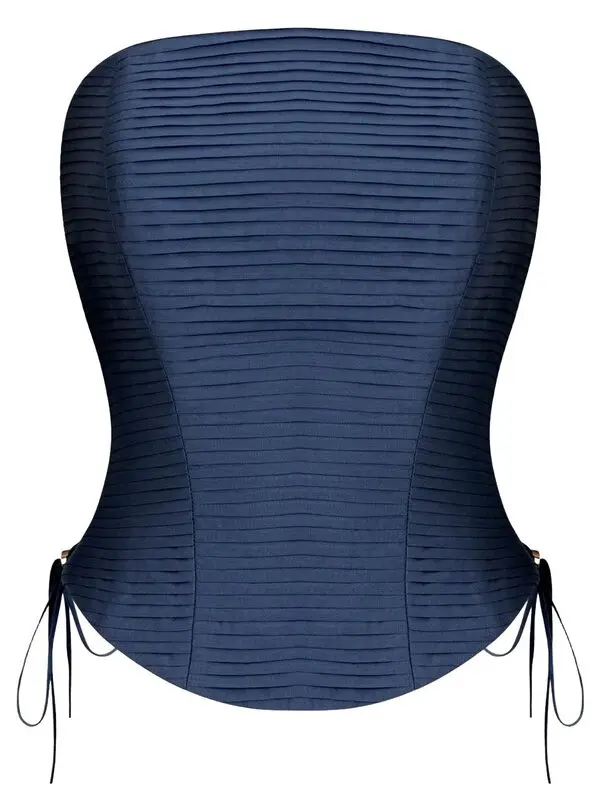 ELSAVA Dark Draping Corset - Blue