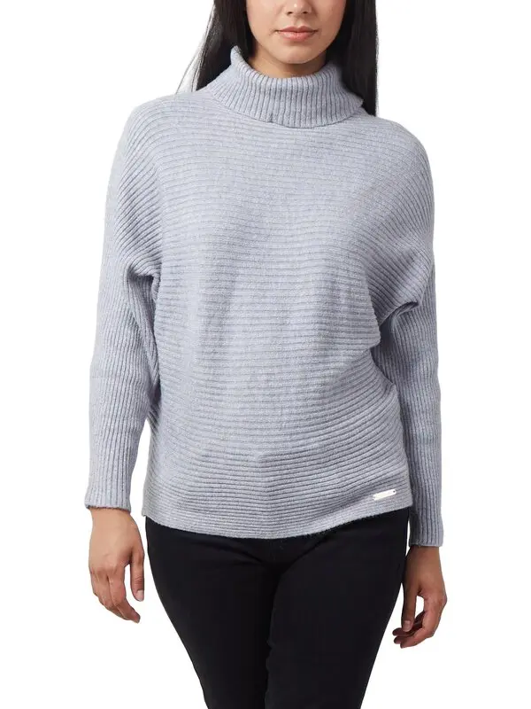 HORTONS ENGLAND Sudbury Batwing Turtle Neck Jumper Light - Grey