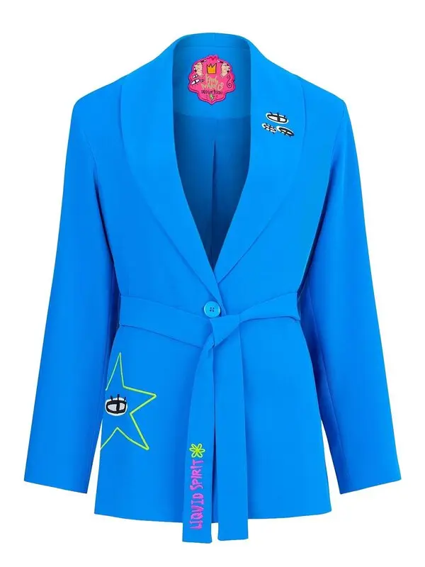 KING NAKED Heartbeat Oversized Jacket - Blue