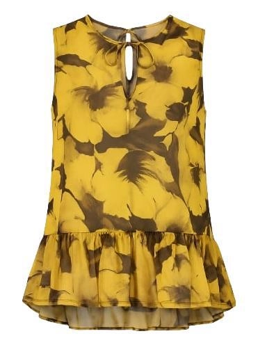 CONQUISTA Sleeveless Print Top - Black