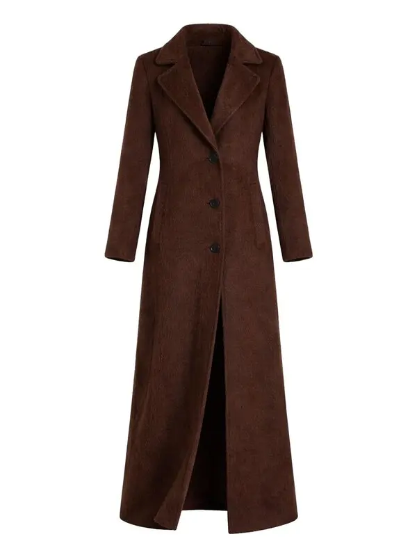 HORTONS ENGLAND Chatsworth Alpaca Coat Chocolate - Brown