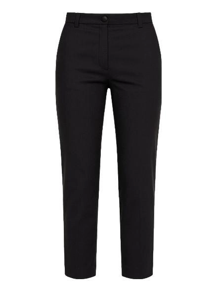 CONQUISTA Gabardine Tailored Slim Fit Trousers - Black